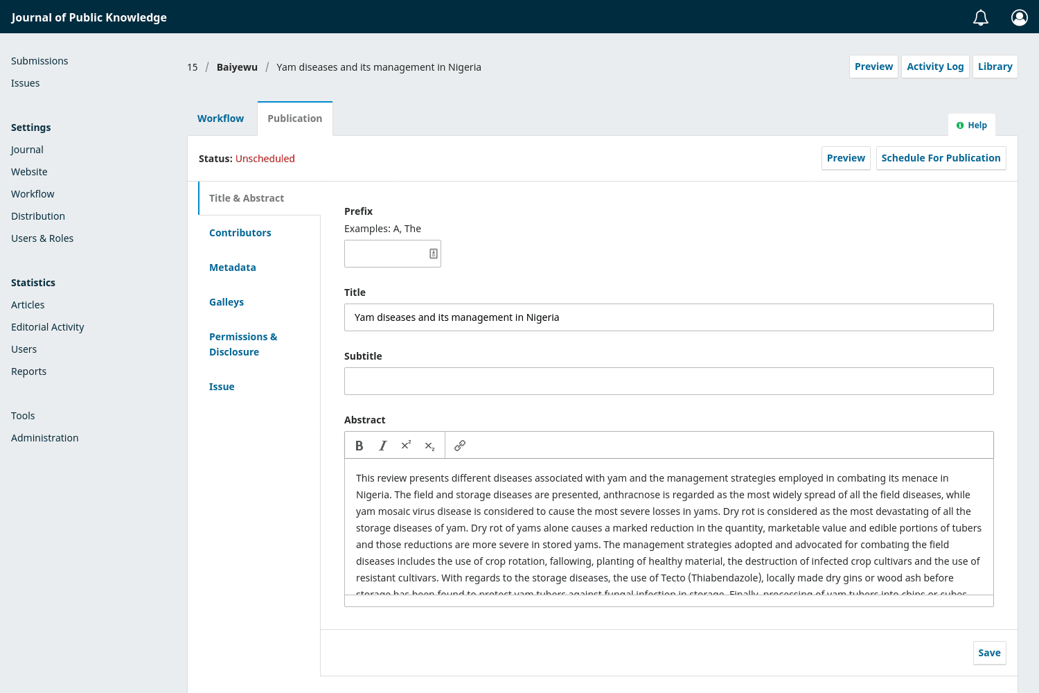 Open Journal Systems (OJS) - Software - Public Knowledge Project