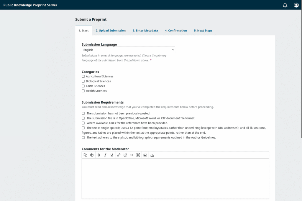 Open Preprint Systems (OPS) - Public Knowledge Project