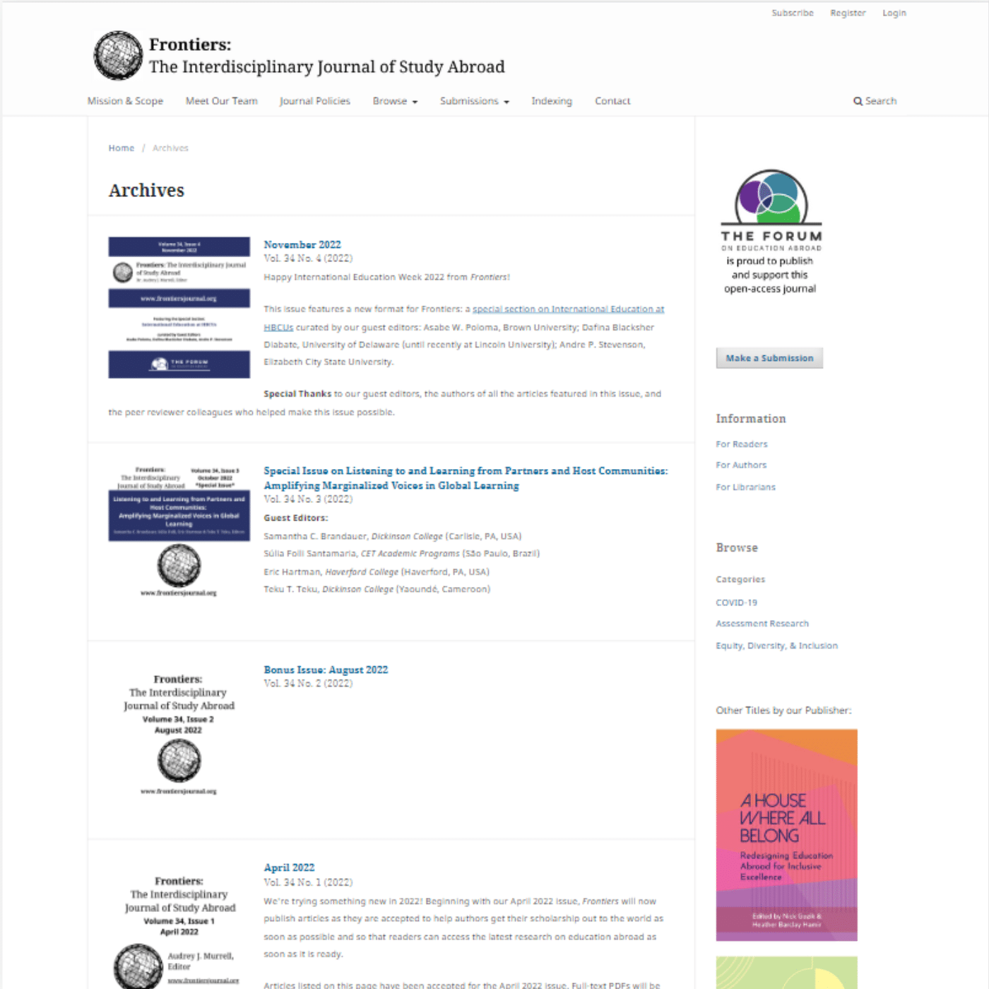 The Forum on Education Abroad - Public Knowledge Project