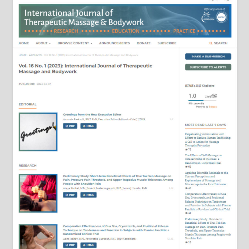International Journal of Therapeutic Massage & Bodywork - Public ...